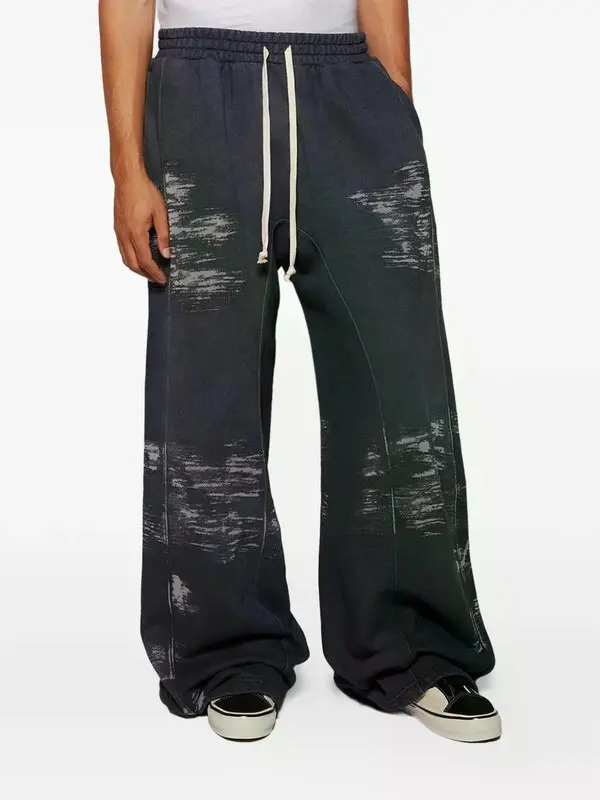 RRR123 Burn The Drawstring-fastening Print Trousers - Grey