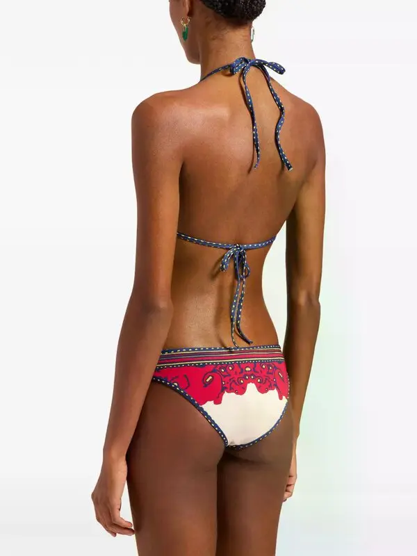 La DoubleJ Floral Bikini Top With Tie Detail - Pink