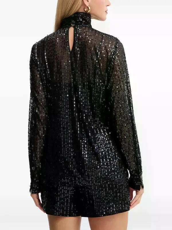 Karl Lagerfeld Sequin High-neck Top