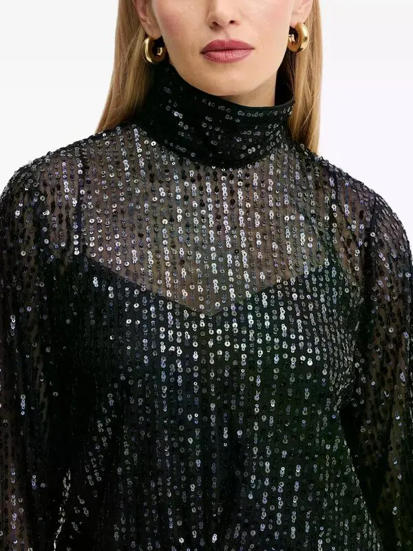 Karl Lagerfeld Sequin High-neck Top