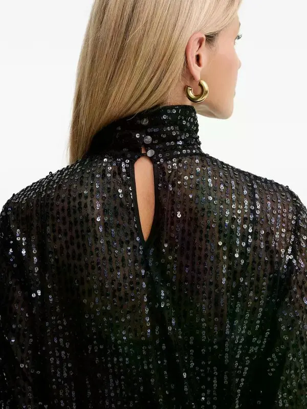 Karl Lagerfeld Sequin High-neck Top