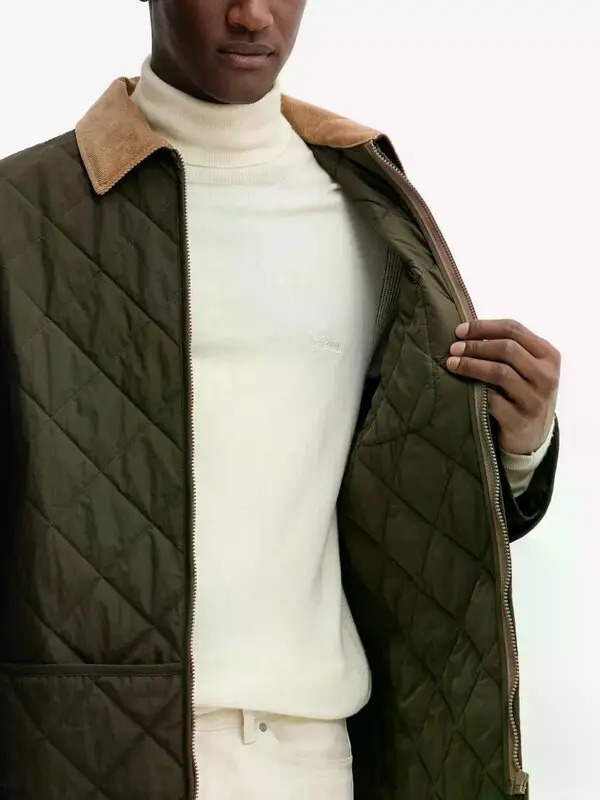 Bally Corduroy-collar Quilted Jacket
