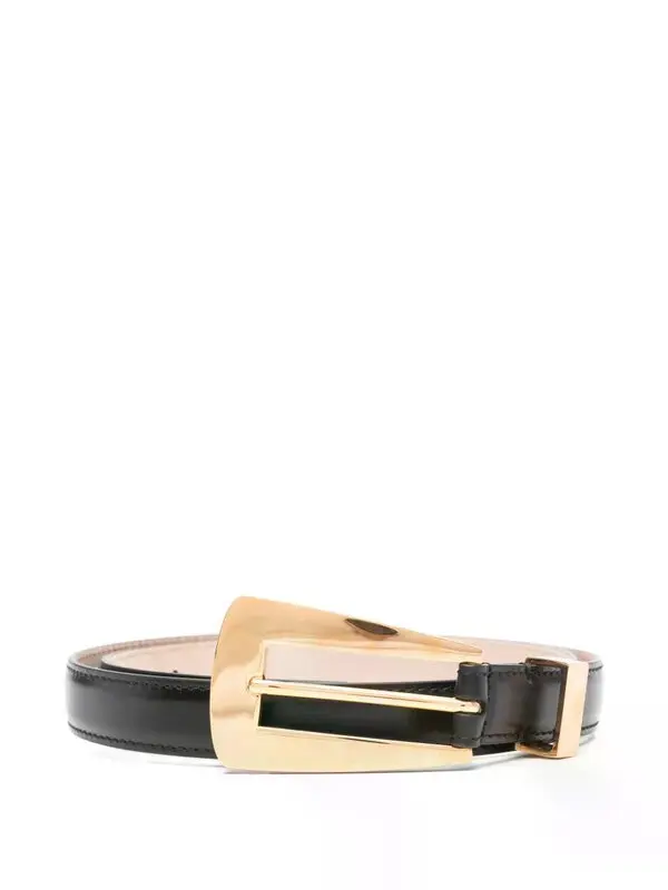 Khaite Lucca Gold Buckle Belt - Black