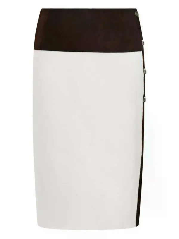 FERRAGAMO Contrasting-panel Buckled Mini Skirt - White