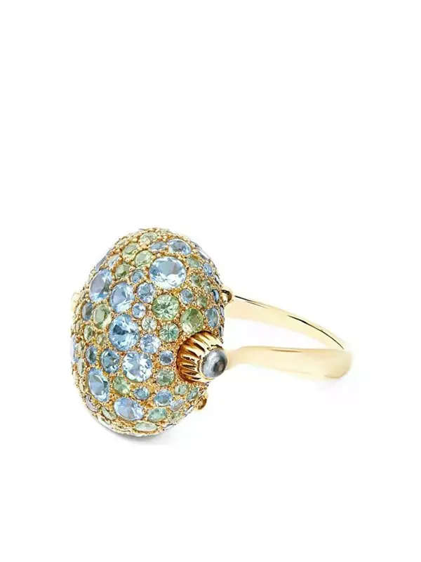 NANIS Yellow Gemstone Medium Reverse Ring - Gold