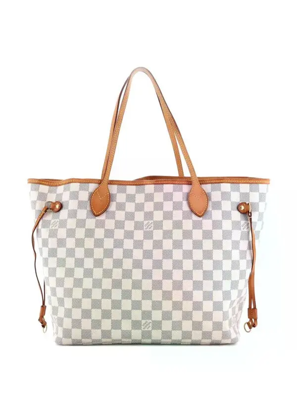 LOUIS VUITTON Neverfull Damier Mm Tote Bag - White