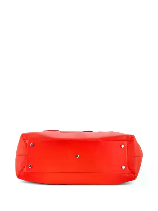 Bottega Veneta Arco Maxi Intrecciato Leather Tote Bag - Red