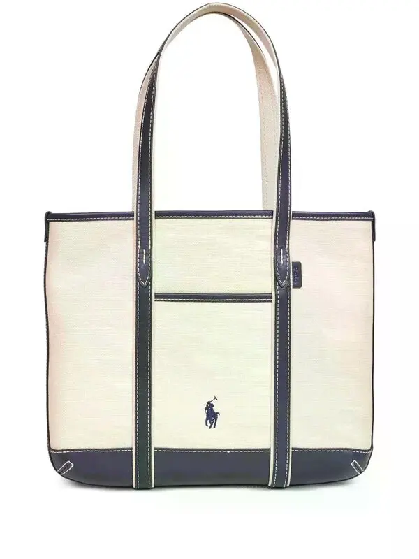 Polo Ralph Lauren Leather-trim Shoulder Bag - Neutrals