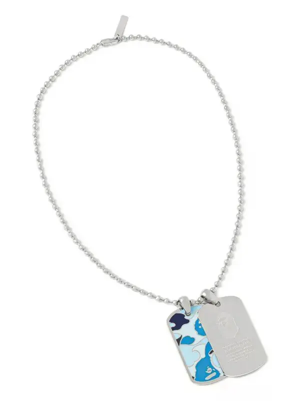 A BATHING APE® Abc Camo Dog-tag Necklace - Silver