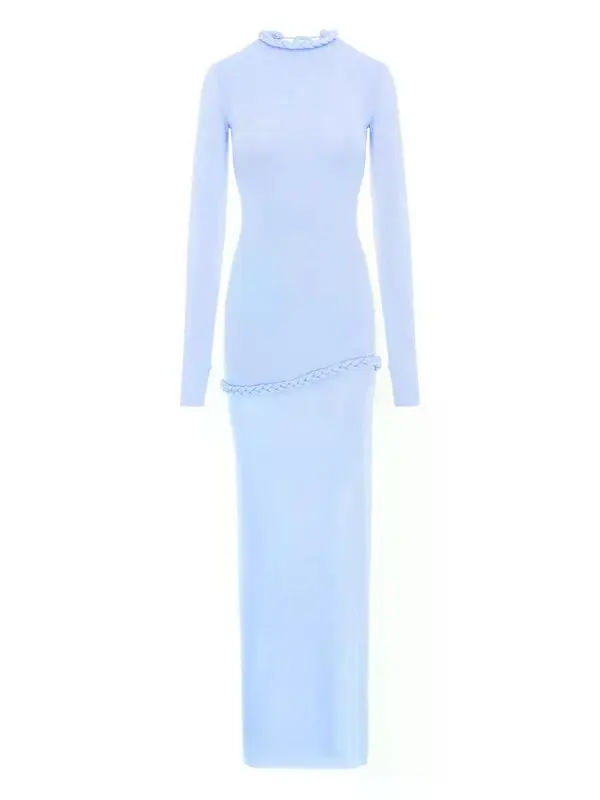 MANURI Nora Braided-detail Maxi Dress - Blue