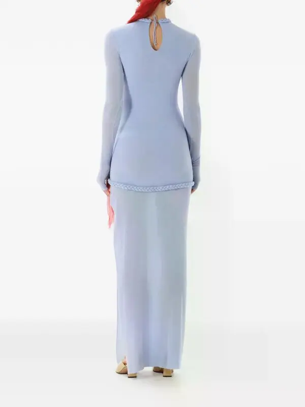 MANURI Nora Braided-detail Maxi Dress - Blue