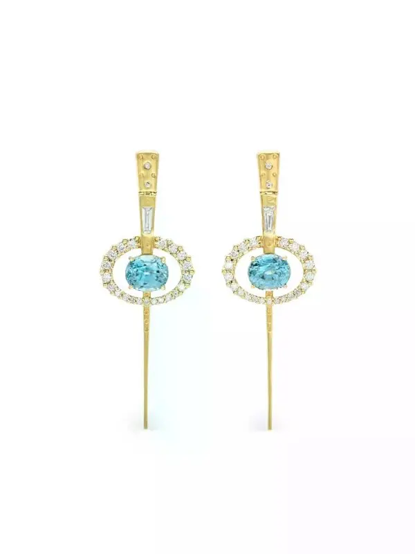 MEREDITH YOUNG 18k Yellow Diamond And Zircon Earrings - Gold