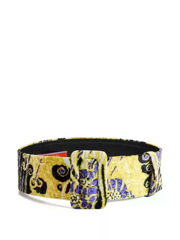 La DoubleJ Patterned Buckle Belt - Yellow