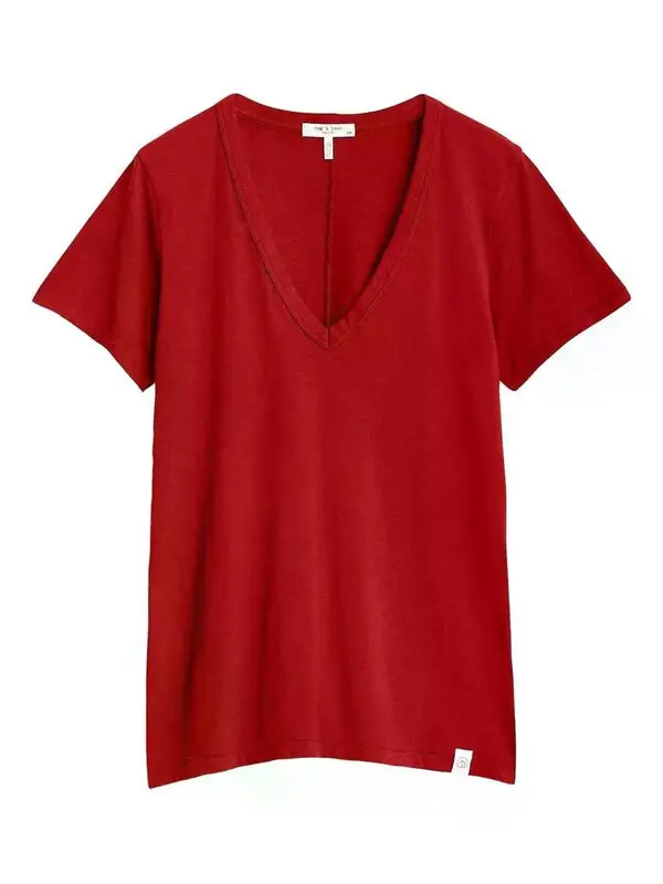 Rag & Bone The Slub V-neck T-shirt - Red