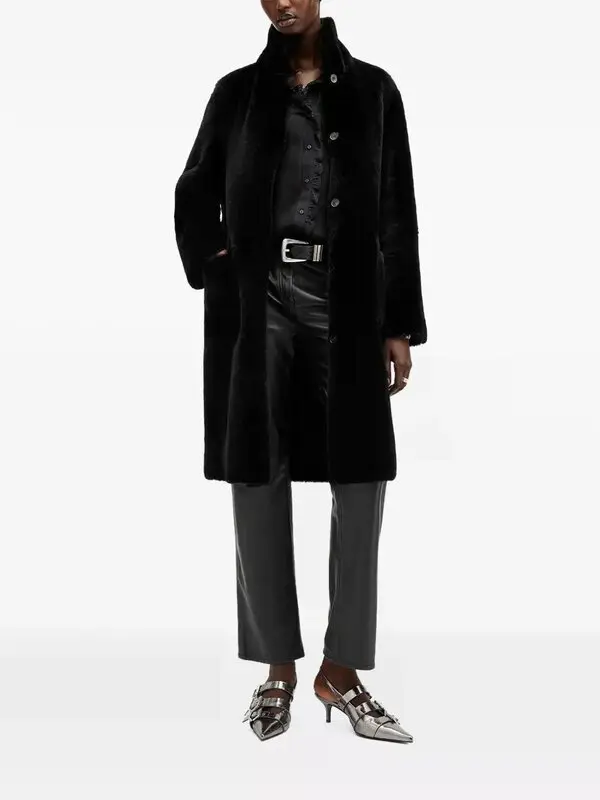 ALLSAINTS Serra Buttoned Leather Coat