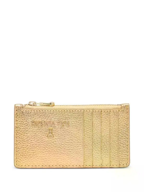 Patrizia Pepe Logo Zip Card Holder - Gold