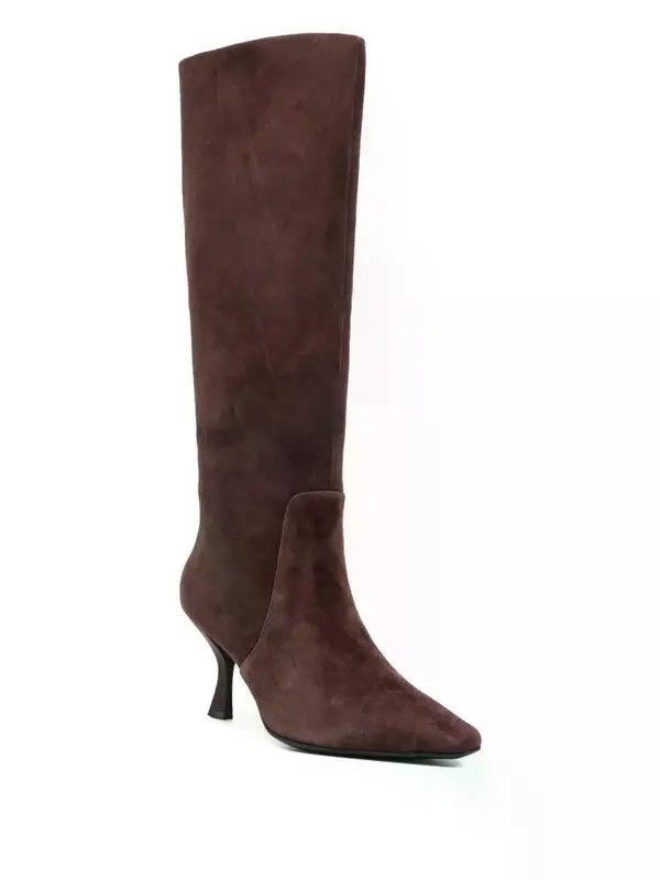MARC ELLIS Pointed-toe Suede Knee-high Stiletto Boots