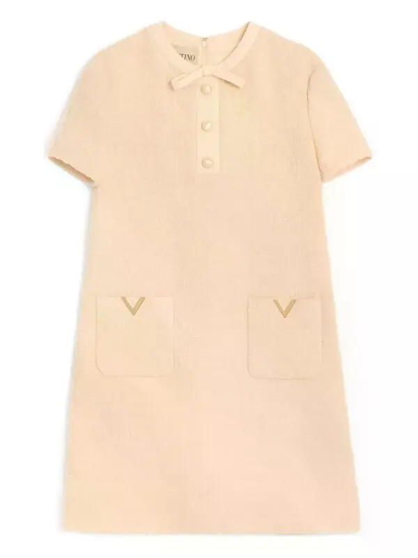 Valentino Garavani Short Curly Wool Dress - Neutrals