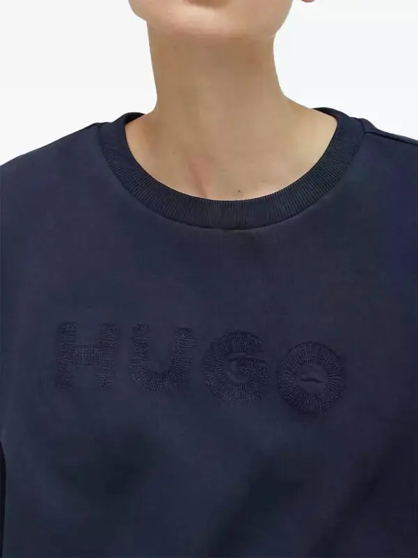 Hugo Crew-neck Sweatshirt With Tonal Logo