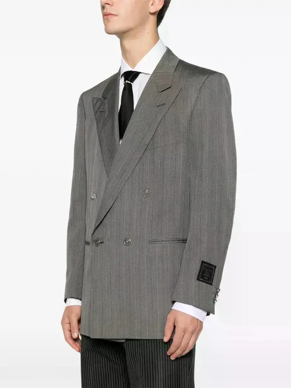Dior 1990s Striped-pattern Double-breasted Blazer
