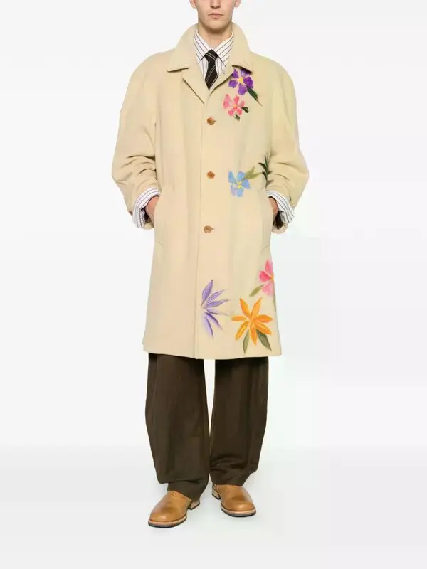 A.N.G.E.L.O. VINTAGE CULT Floral-embellished Single-breasted Coat