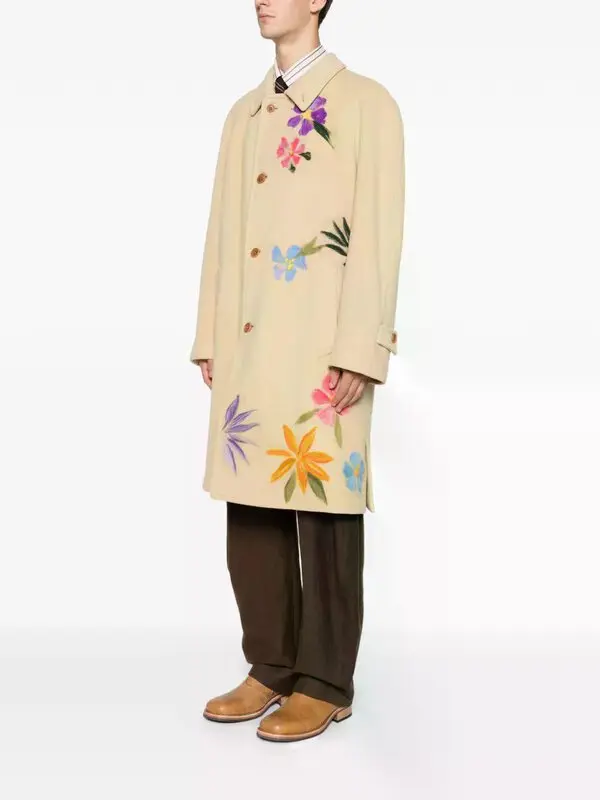 A.N.G.E.L.O. VINTAGE CULT Floral-embellished Single-breasted Coat