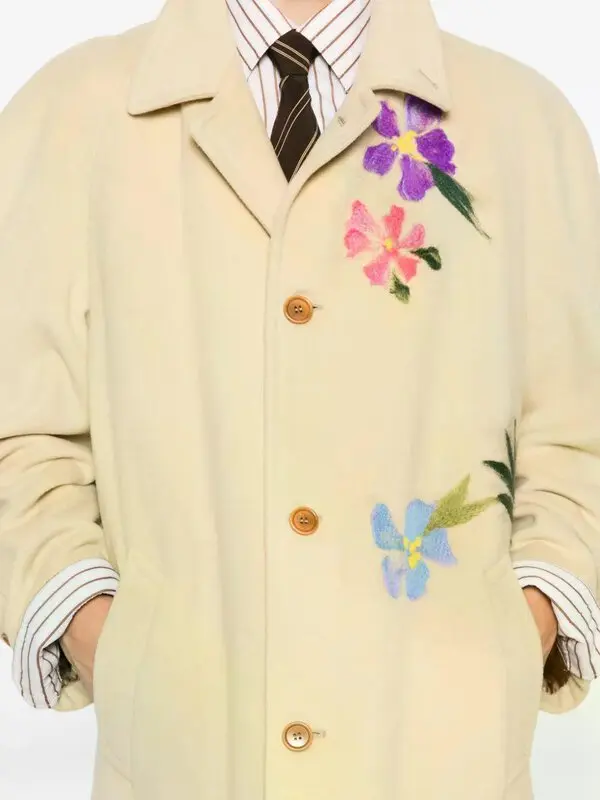 A.N.G.E.L.O. VINTAGE CULT Floral-embellished Single-breasted Coat