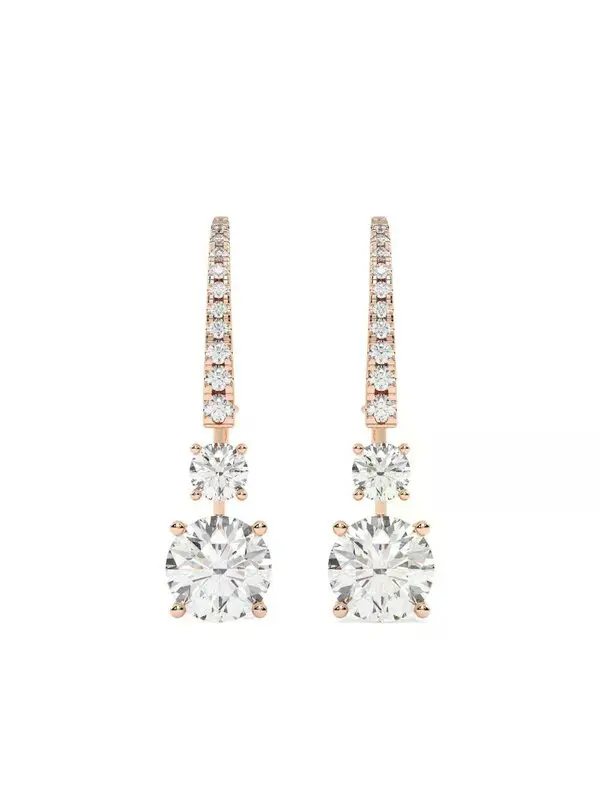 TILLA 14k Rose Gold Dangling Earrings - Pink