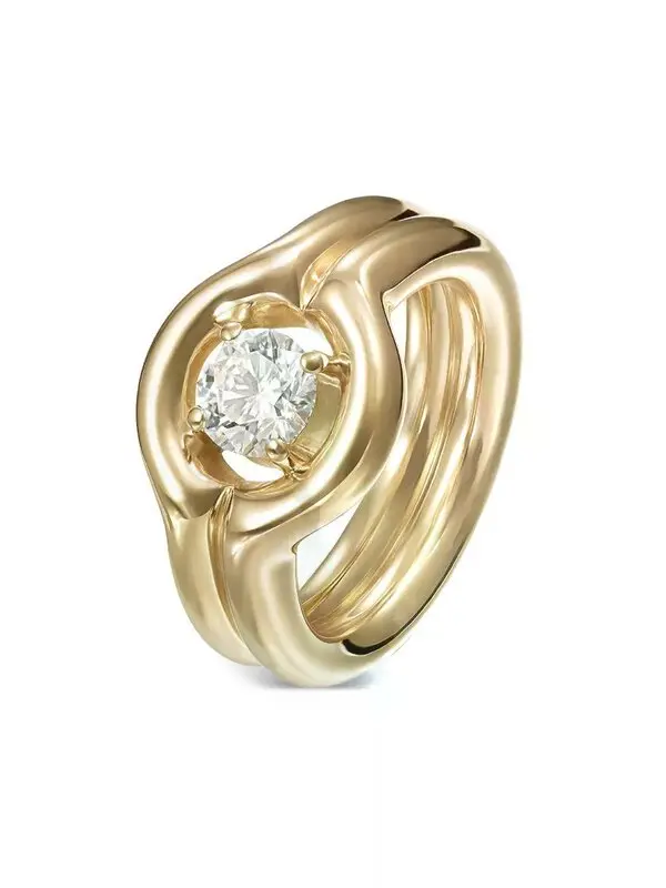 Melissa Kaye 18k Yellow Rocky Pinky Diamond Ring - Gold
