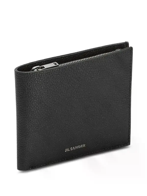 JIL SANDER Grained Embossed Logo Leather Wallet