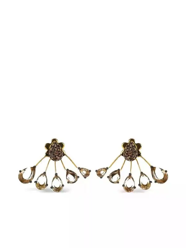 STEFERE 18k Yellow Diamond And Smoky Quartz Earrings - Gold
