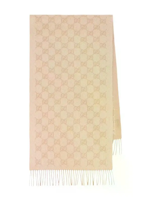 Gucci Gg-monogram Scarf - Neutrals