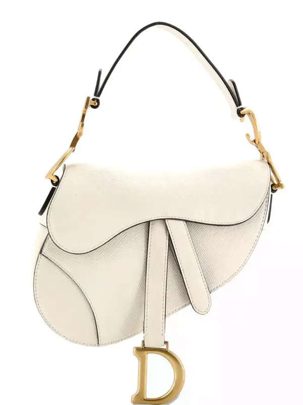 Dior Saddle Handbag Leather Mini Shoulder Bag - Neutrals