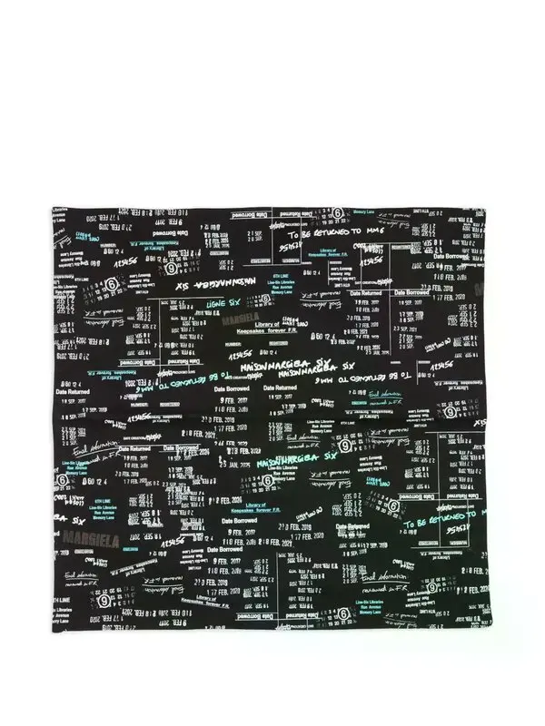 MAISON MARGIELA Numbers-print Scarf - Black