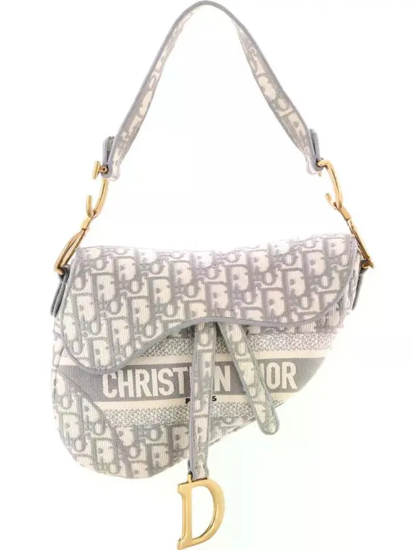 Dior Oblique Canvas Saddle Bag - Grey