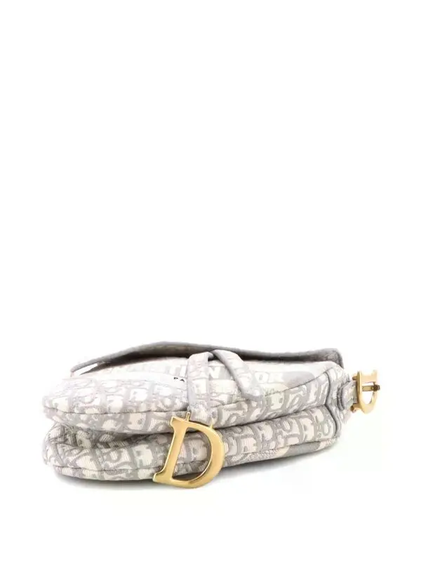 Dior Oblique Canvas Saddle Bag - Grey