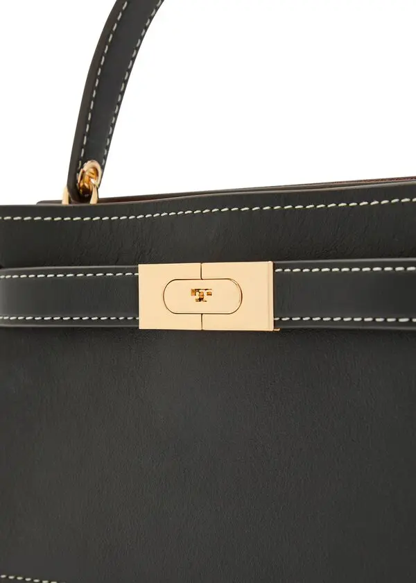 Tory Burch Lee Radziwill Mini Pebbled Leather Top Handle Bag