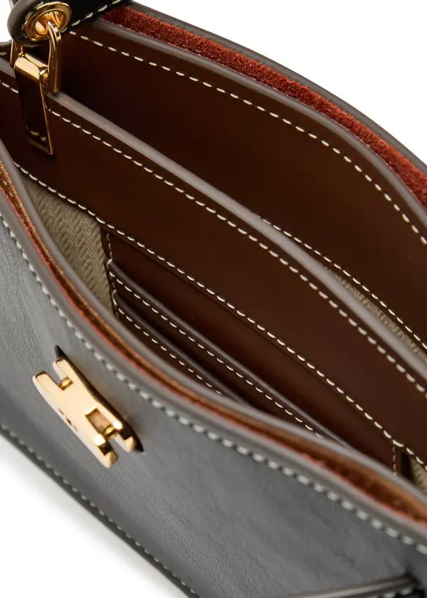 Tory Burch Lee Radziwill Mini Pebbled Leather Top Handle Bag