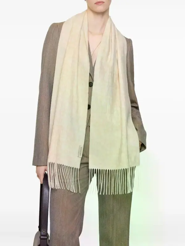 Burberry Charm Jacquard Fringed Scarf - Neutrals