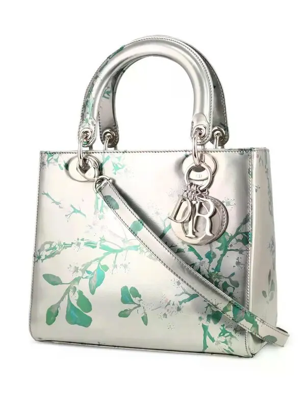 Dior Lady Floral-print Handbag - Grey