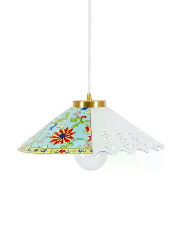 SELETTI Verpira Floral-print Pierced Lampshade - White