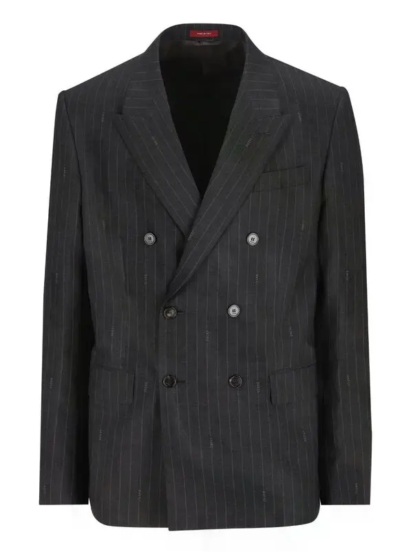 Gucci Pinstriped Double-breasted Blazer - Grey
