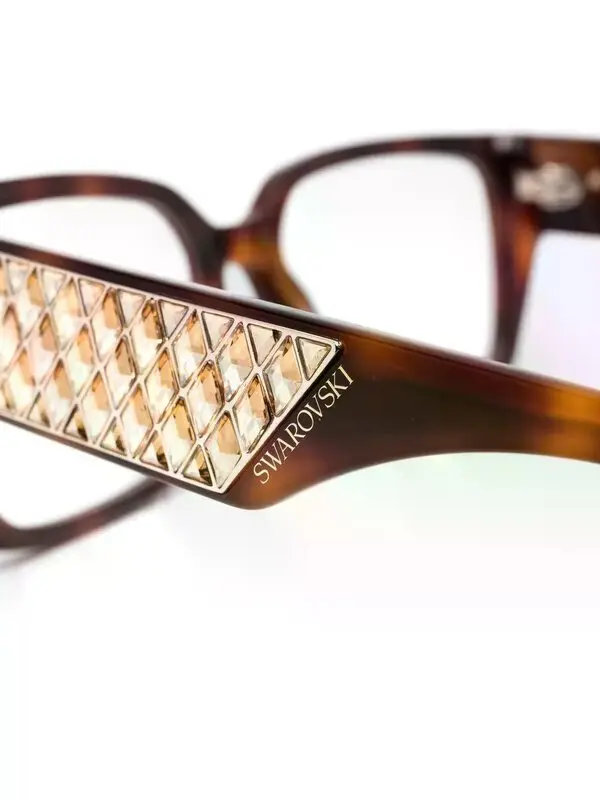 SWAROVSKI Crystal-embellished Rectangle-frame Glasses