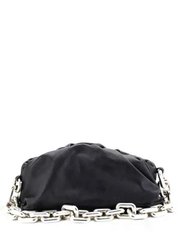 Bottega Veneta The Chain Pouch Leather Shoulder Bag - Black