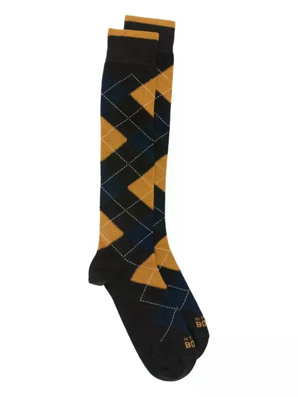 IN THE BOX Argyle Ribbed Socks - Brown