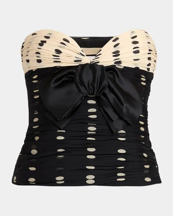 Valentino Garavani Strapless Polka Dot Bustier