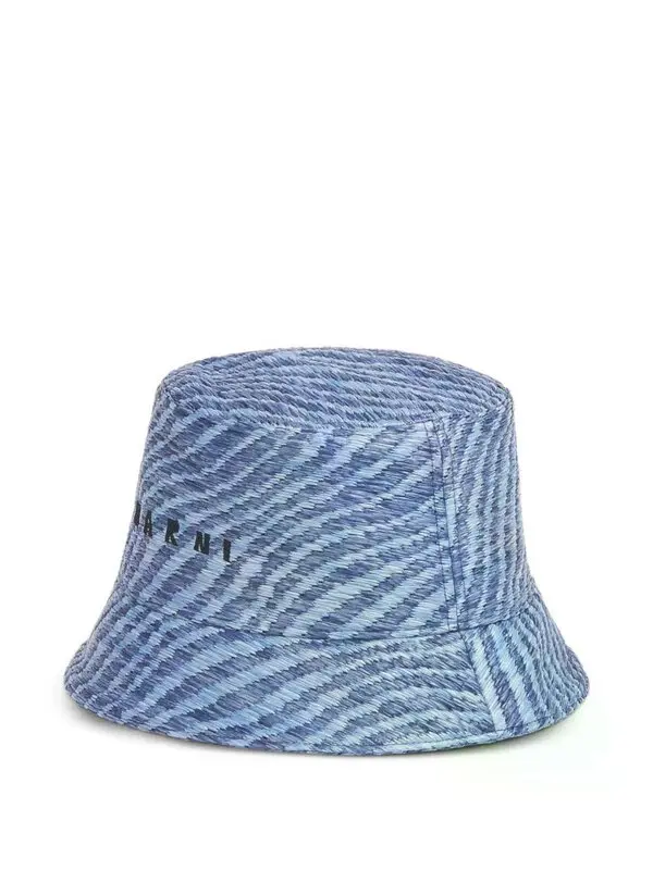 Marni Raffia-effect Bucket Hat - Blue