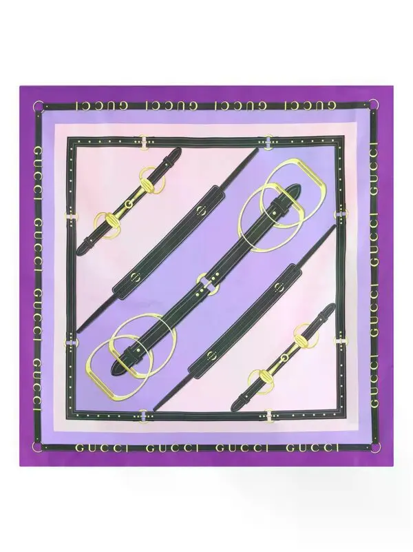 Gucci Printed Twill Scarf - Purple