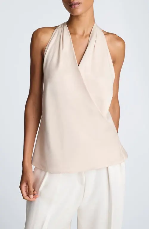KENNETH COLE Crossover Tie Back Halter Blouse