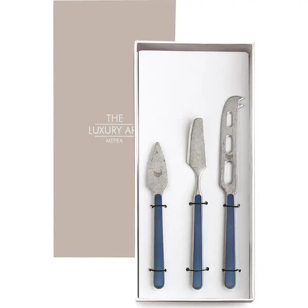 MEPRA Fantasia Pewter Cheese Knives3 Pieces - Cobalt